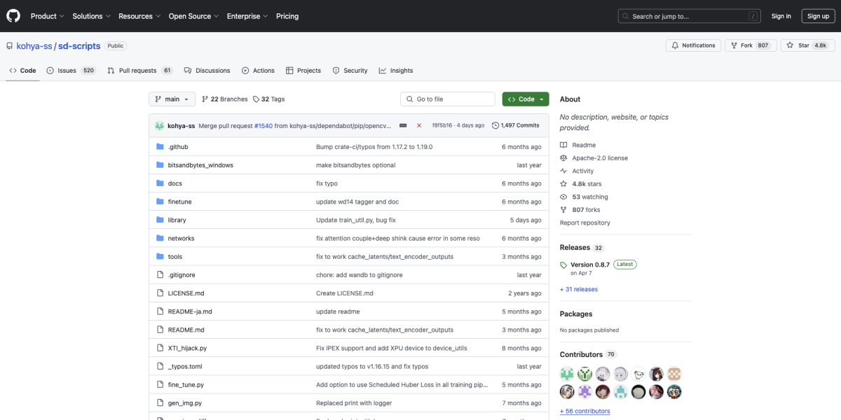 sd-scripts: Kohya-SS 开发的强大 Stable Diffusion 微调工具集 - 懂AI