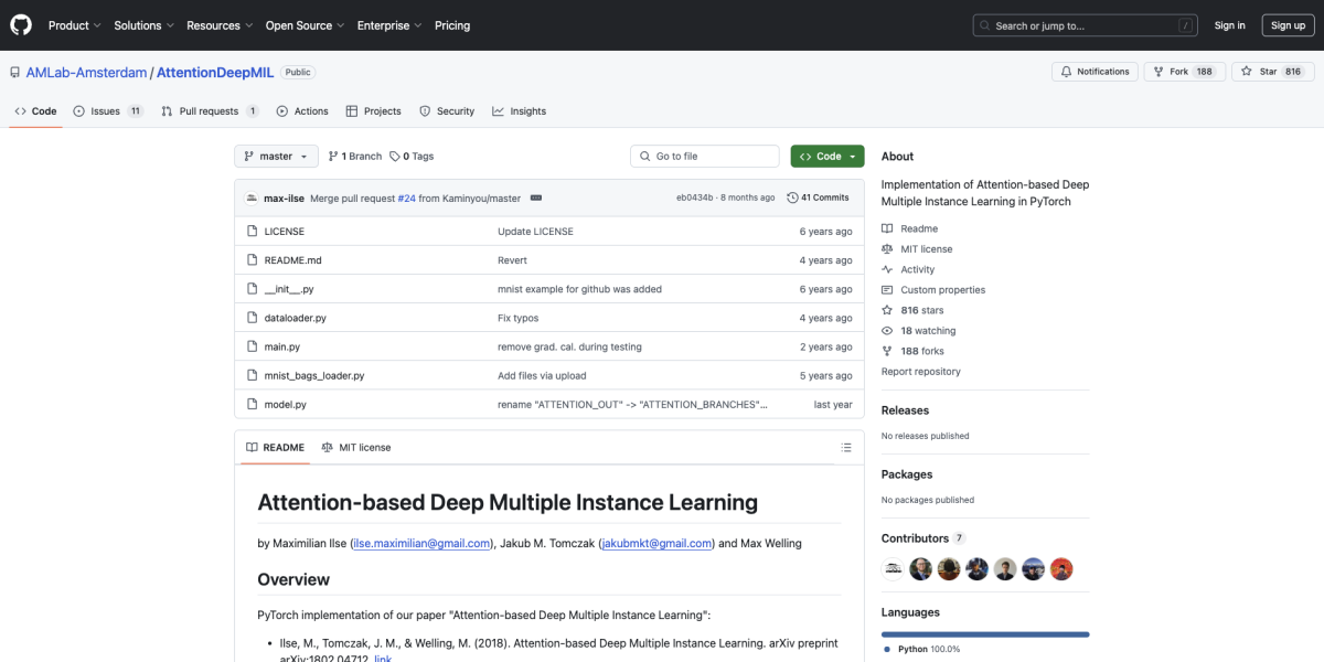 AttentionDeepMIL: 基于注意力机制的深度多示例学习 - 懂AI