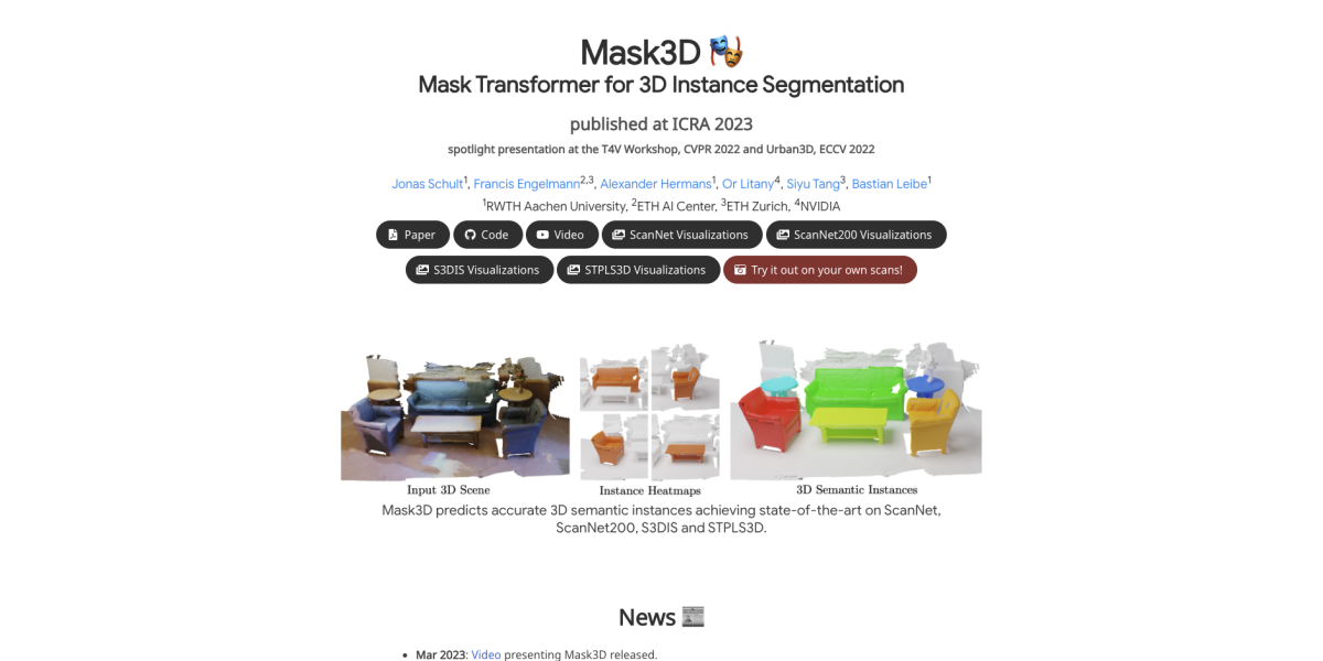 Mask3D: 革新3D语义实例分割的先进技术 - 懂AI