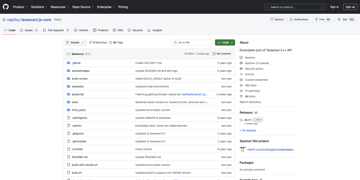 tesseract.js-core: 为JavaScript带来强大的OCR能力 - 懂AI