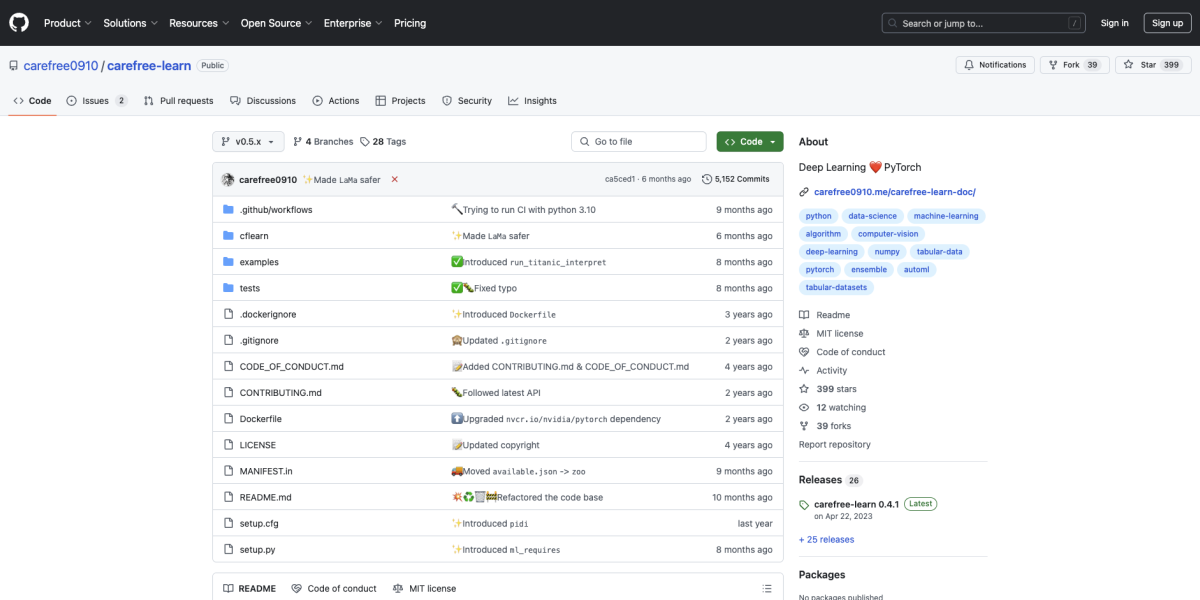 carefree-learn: 轻松实现基于PyTorch的深度学习 - 懂AI