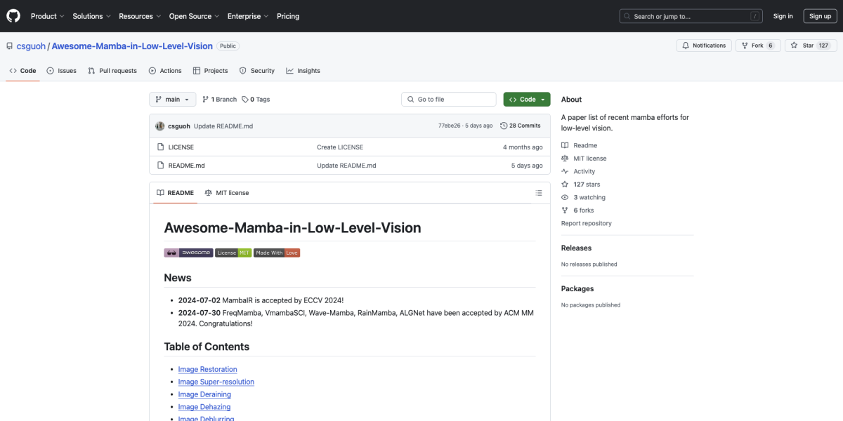 Mamba模型在低层视觉任务中的应用与进展 - 懂AI