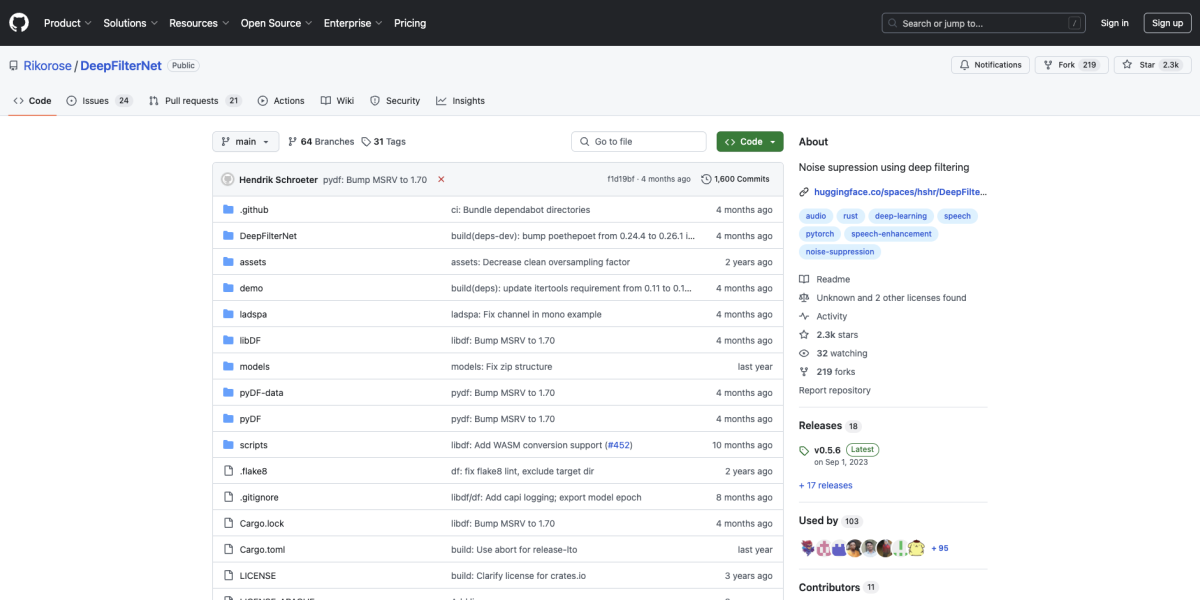 DeepFilterNet: 使用深度滤波的高效全频带音频降噪框架 - 懂AI