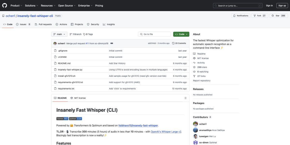 Insanely Fast Whisper: 革命性的音频转录技术 - 懂AI