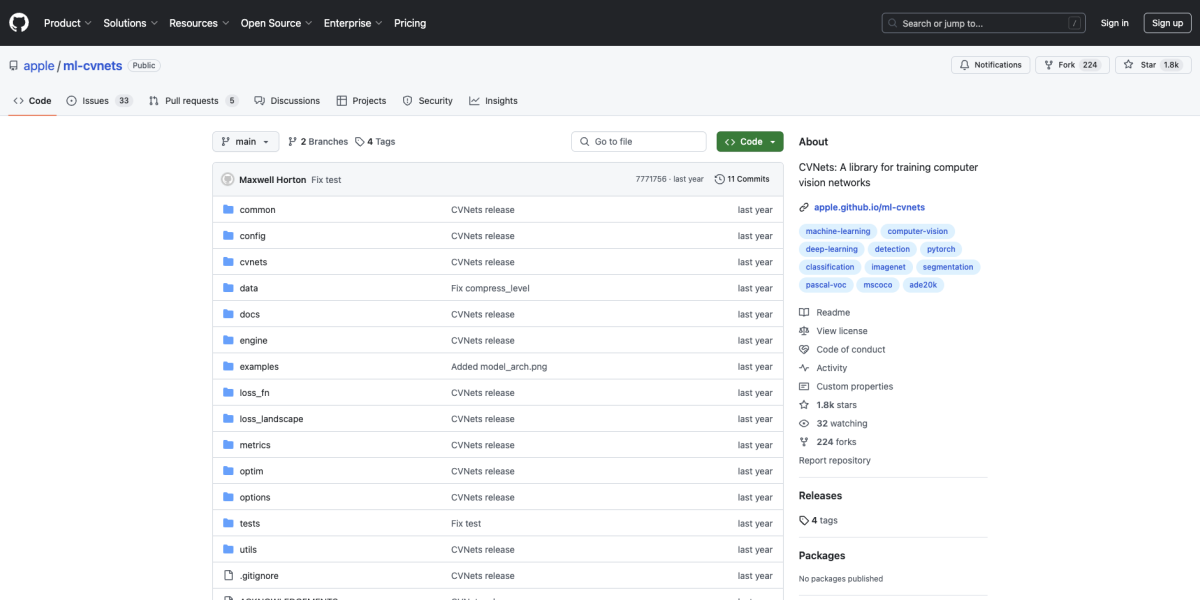 CVNets: Apple开源的高性能计算机视觉库 - 懂AI