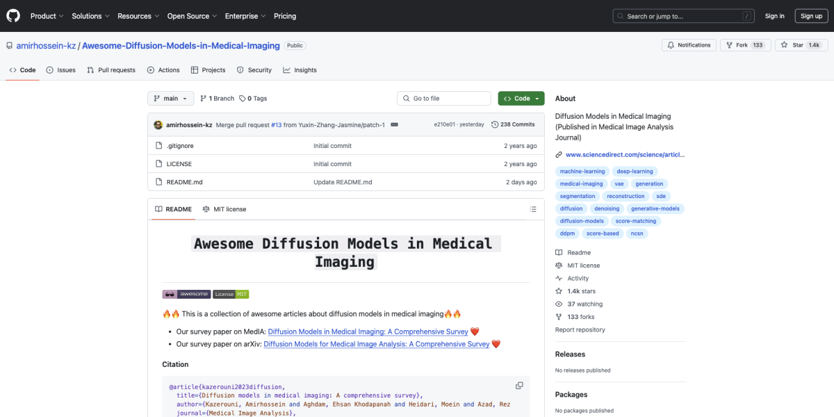 Awesome Diffusion Models in Medical Imaging: A Comprehensive Survey - 懂AI