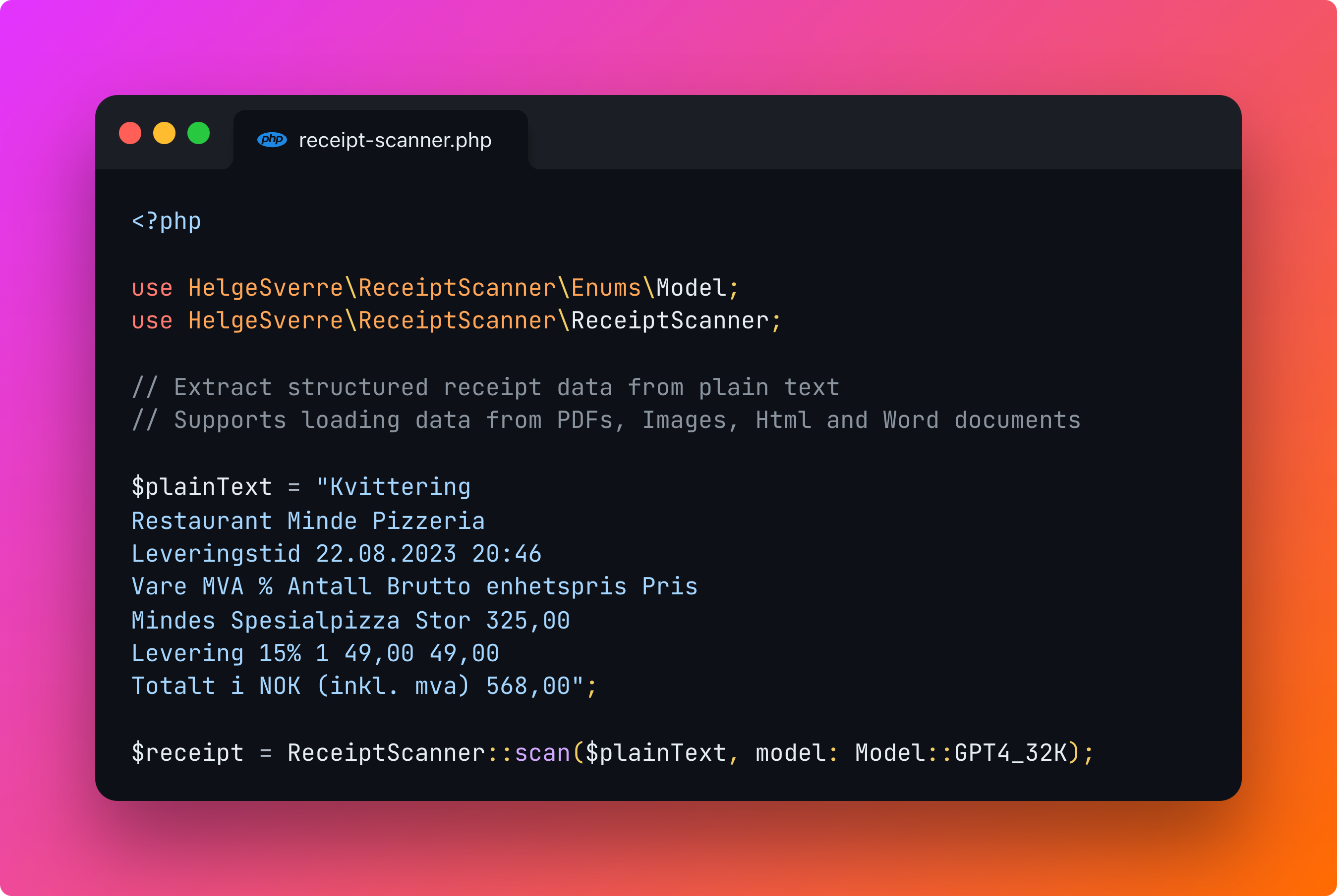 receipt-scanner - 利用AI技术为Laravel应用从多种格式中提取结构化收据和发票数据 - 懂AI
