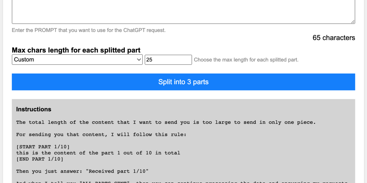 ChatGPT Prompt Splitter：突破字符限制的革命性工具 - 懂AI
