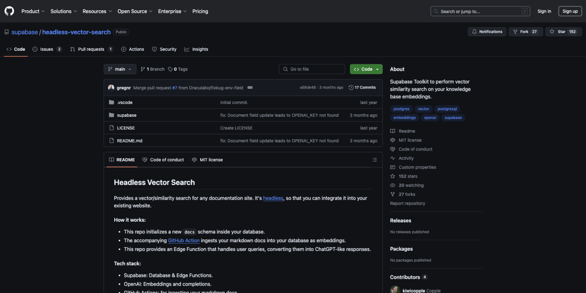 Headless Vector Search: Supabase 的向量相似度搜索工具包 - 懂AI