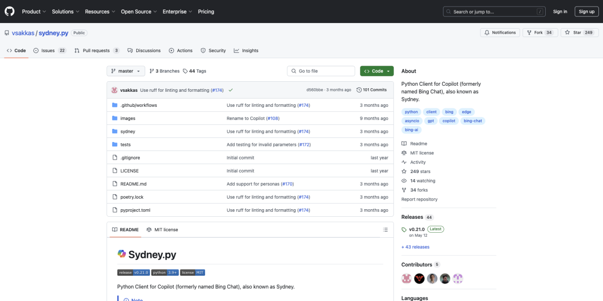 Sydney.py: 强大的Python客户端连接Copilot(原Bing Chat) - 懂AI