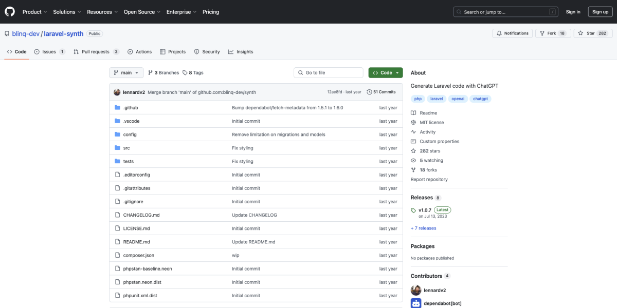 Laravel Synth: 智能化的Laravel代码生成工具 - 懂AI Laravel Synth: 智能化的Laravel代码生成工具 - 懂AI