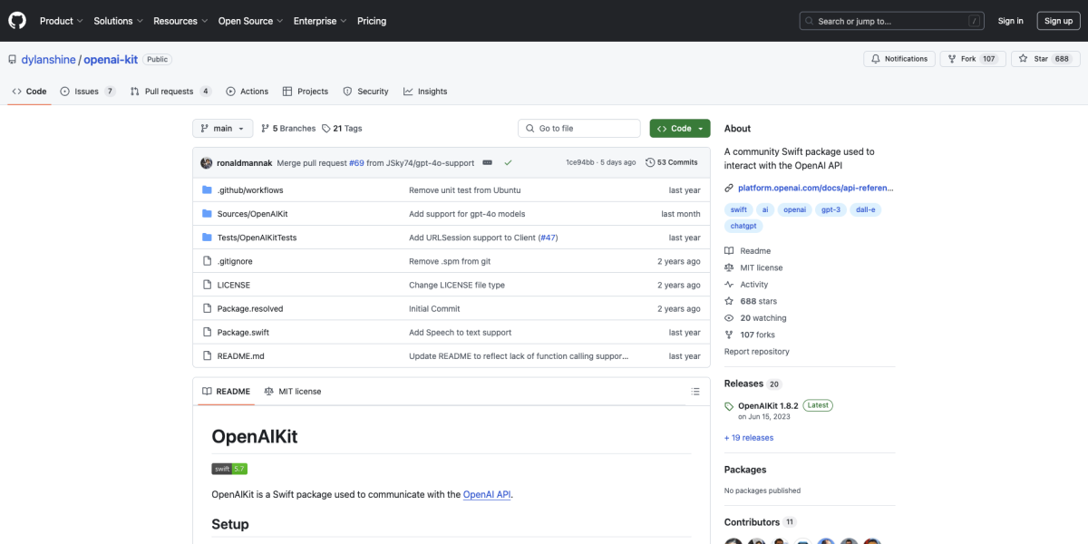 OpenAIKit: 与OpenAI API交互的Swift社区包 - 懂AI