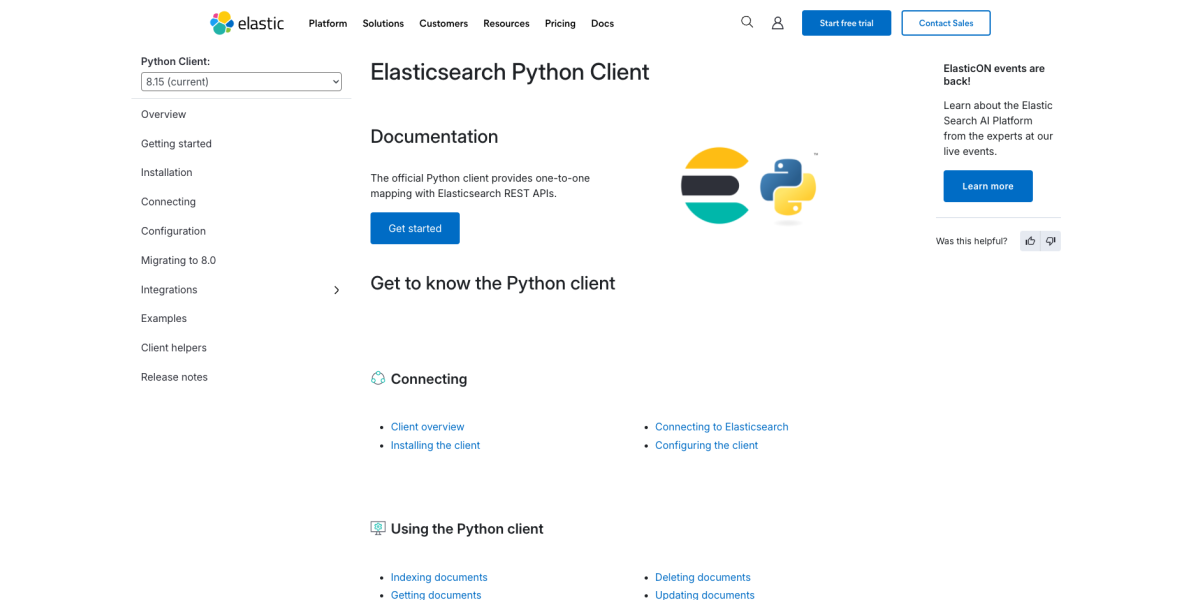 Elasticsearch-py: 强大灵活的Python客户端 - 懂AI