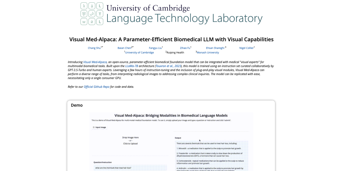 Visual Med-Alpaca：生物医学领域的开源多模态基础模型 - 懂AI