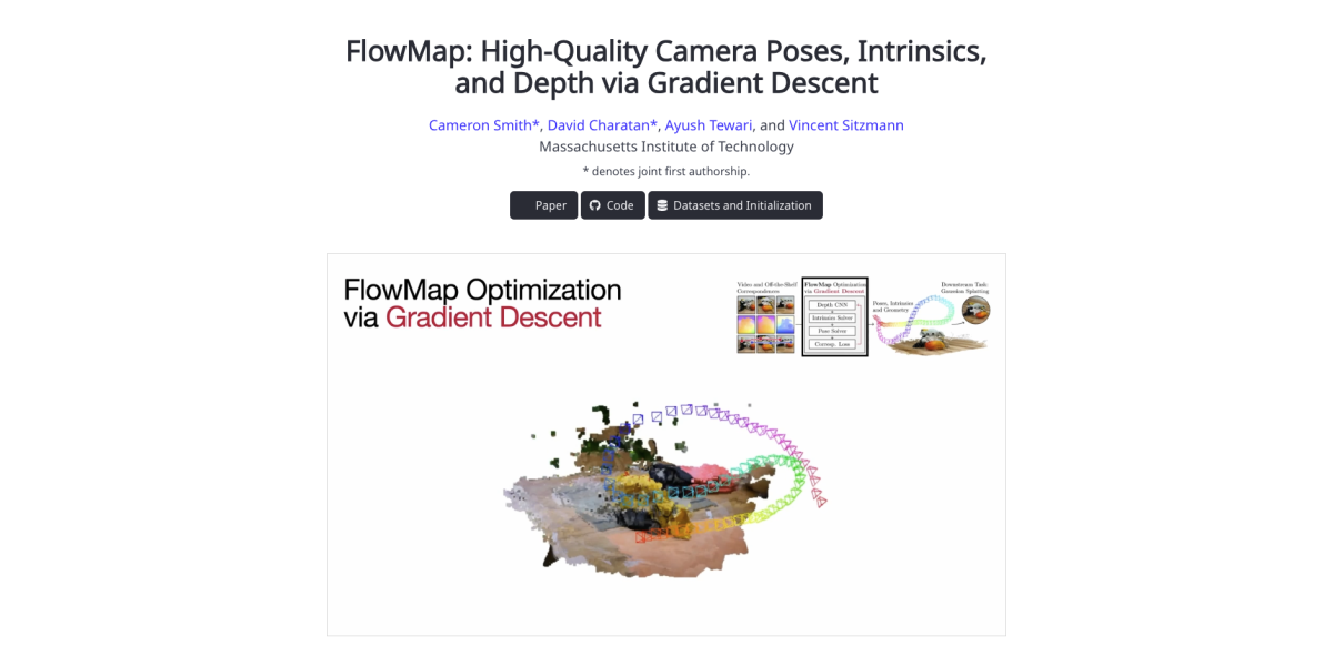 FlowMap: 高质量相机姿态、内参和深度的梯度下降方法 - 懂AI
