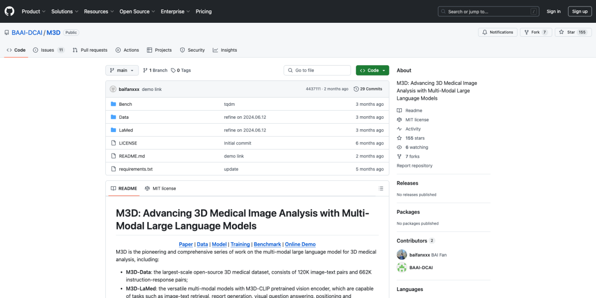 M3D: 多模态大语言模型助力3D医学图像分析的进步 - 懂AI