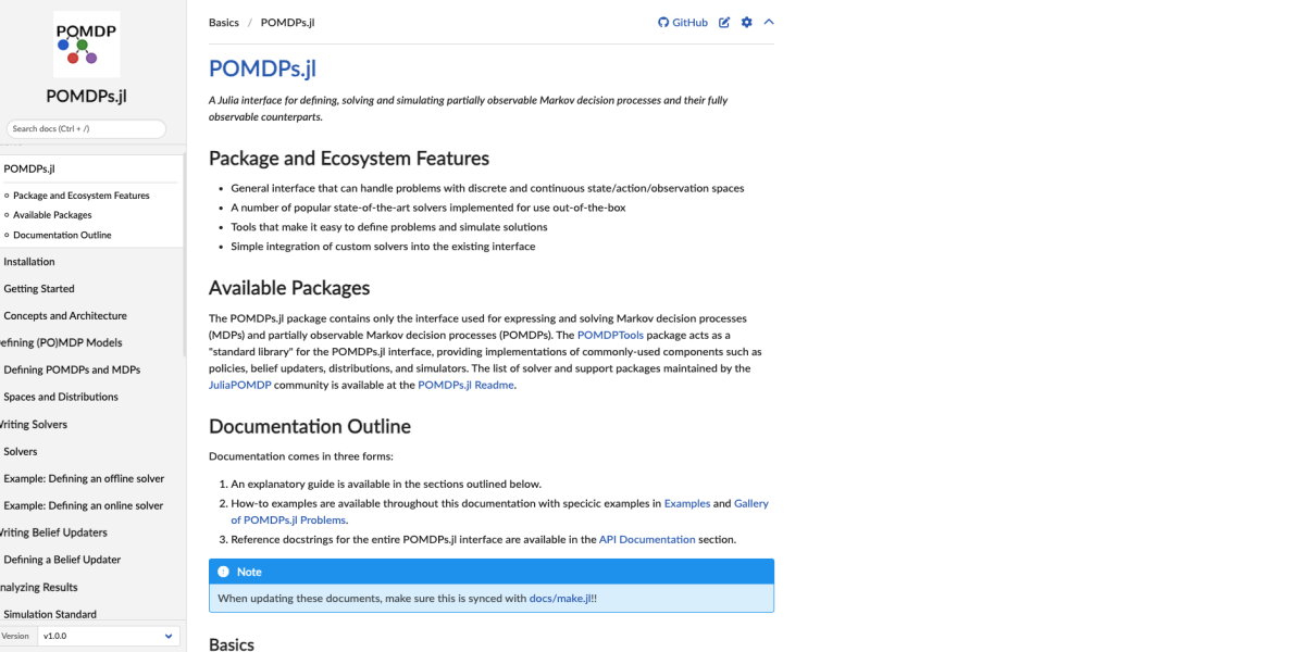 POMDPs.jl: Julia中的马尔可夫决策过程求解框架 - 懂AI