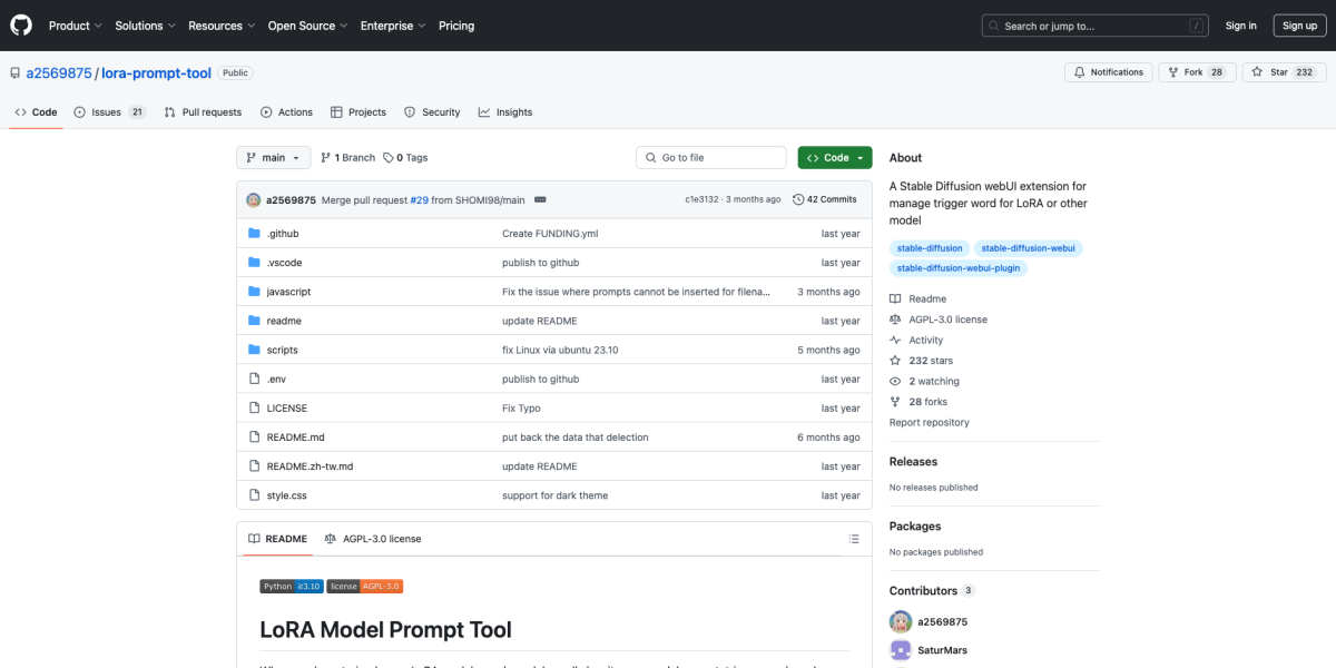 Lora-prompt-tool: 一款强大的LoRA模型提示词管理工具 - 懂AI
