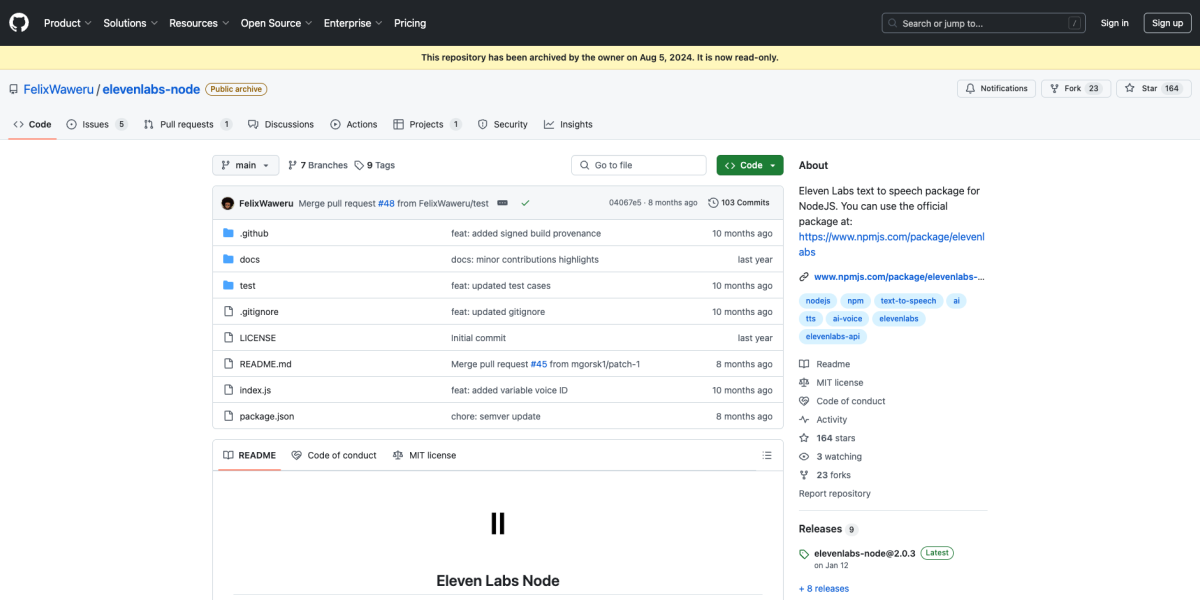 ElevenLabs Node.js SDK：强大的文字转语音工具 - 懂AI