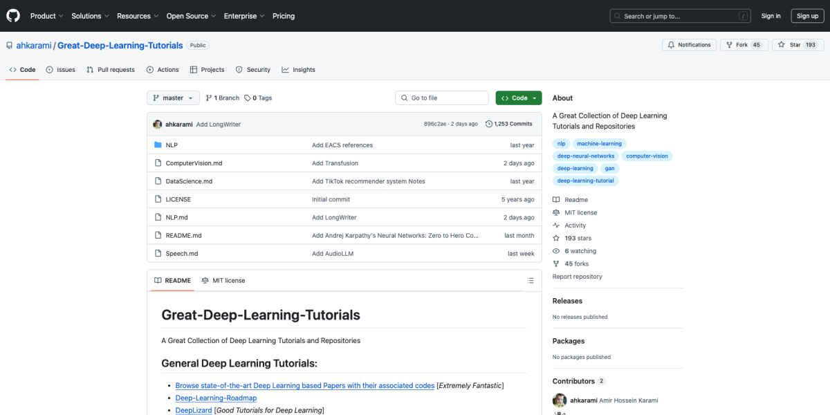 Great Deep Learning Tutorials: 深度学习资源大全 - 懂AI