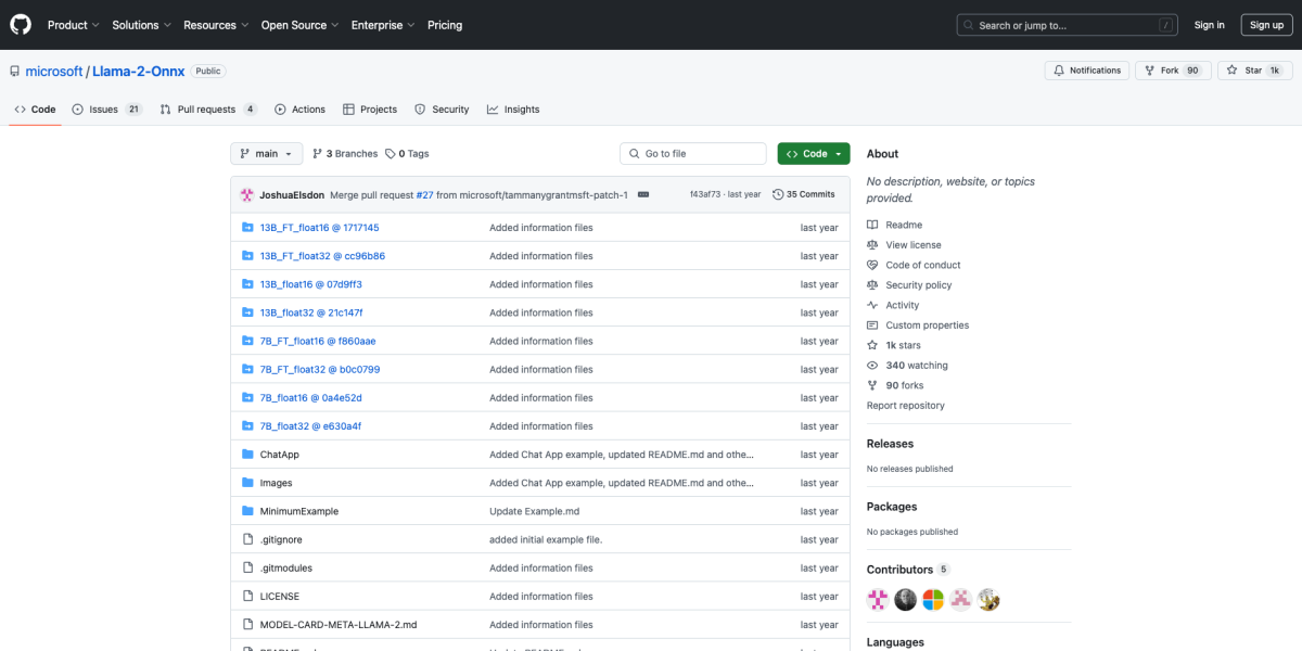 Llama-2-Onnx: 微软优化的ONNX版Llama 2模型 - 懂AI