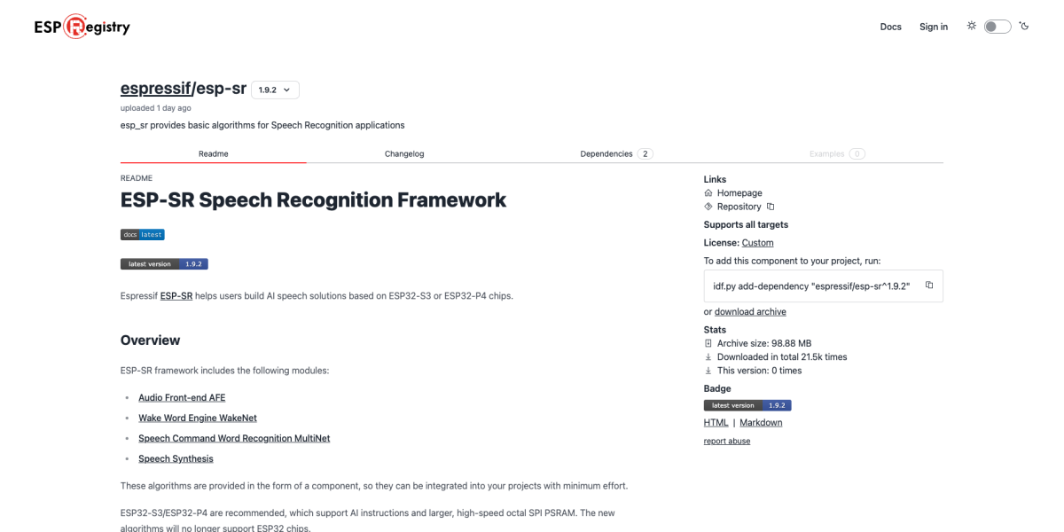 ESP-SR：乐鑫开源语音识别框架 - 懂AI