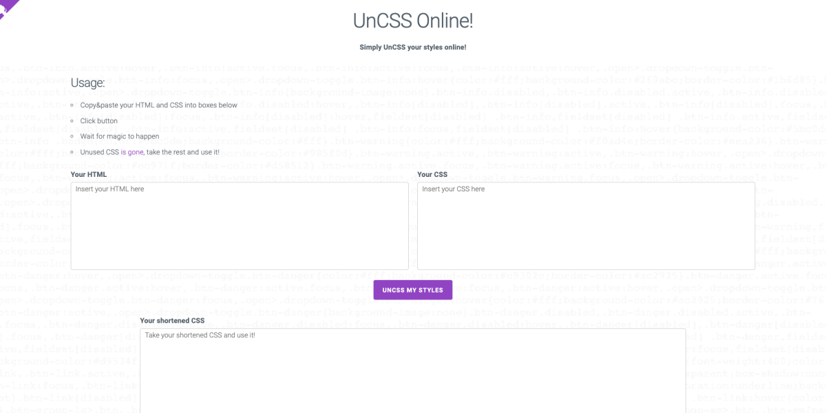 UnCSS: 移除未使用的CSS样式 - 懂AI