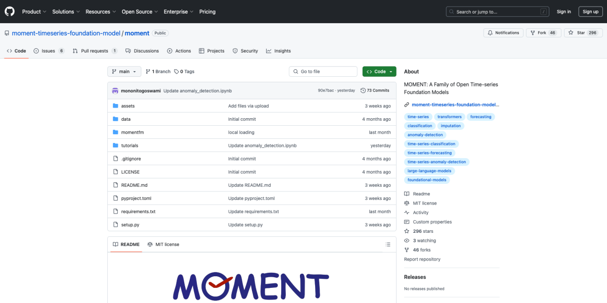 MOMENT: 时间序列分析的开源基础模型家族 - 懂AI