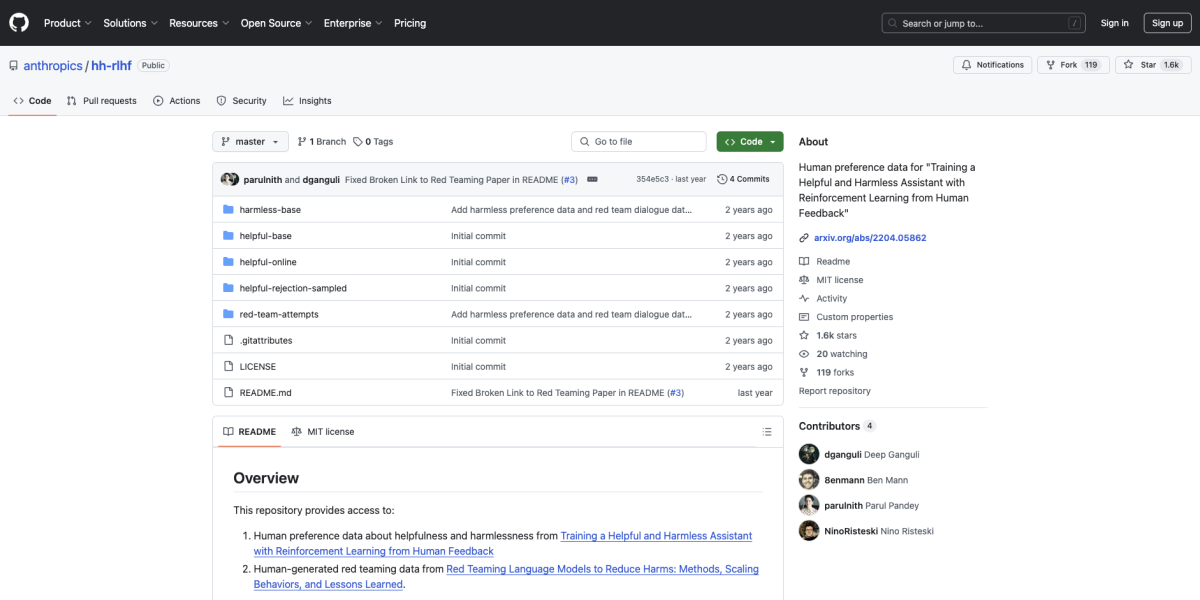 HH-RLHF项目：通过人类反馈强化学习训练有帮助且无害的AI助手 - 懂AI