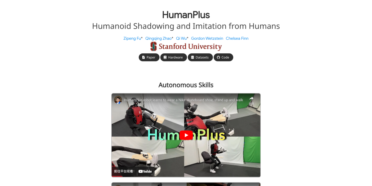 HumanPlus: 突破性的人形机器人模仿学习技术 - 懂AI