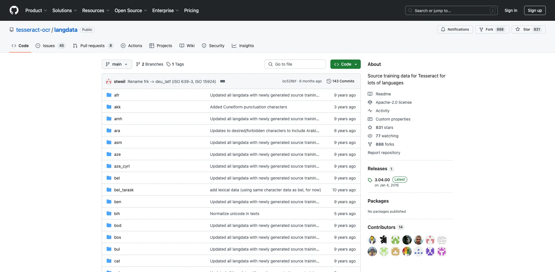 Tessdata Tesseract Ocr引擎的语言训练数据 懂ai
