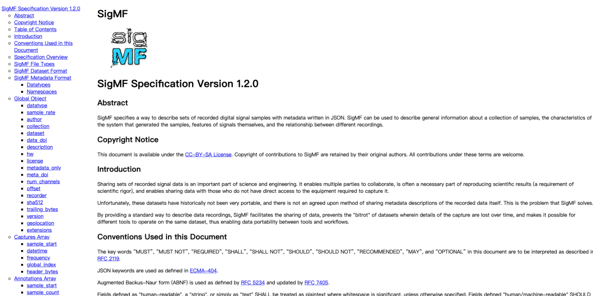 SigMF: 信号元数据格式规范 - 懂AI