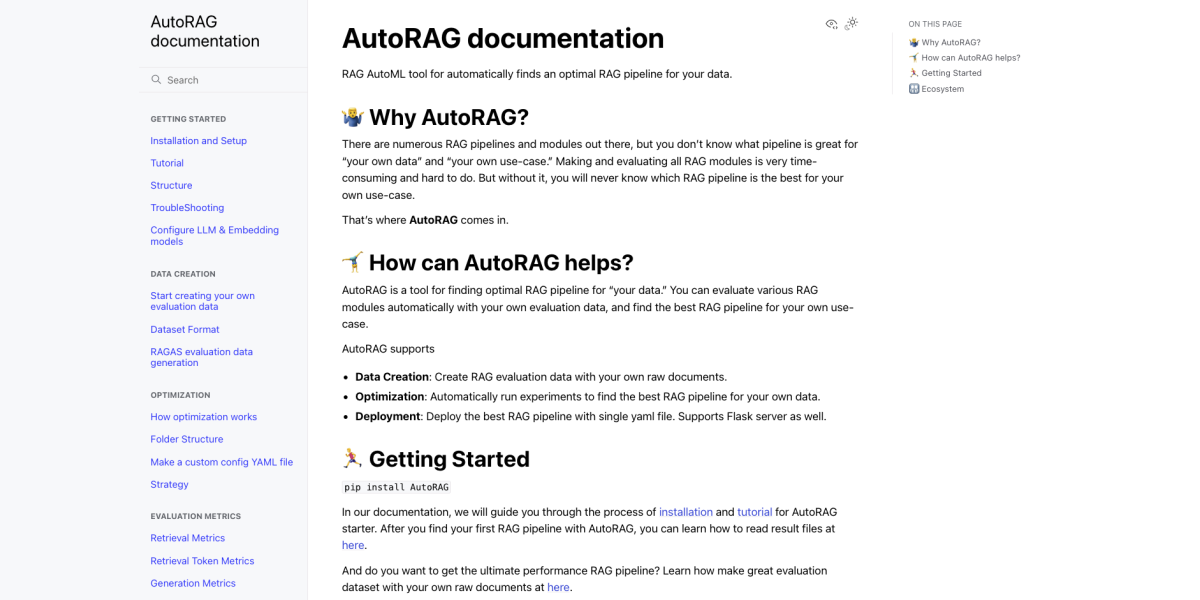 AutoRAG: 优化RAG管道的自动化工具 - 懂AI