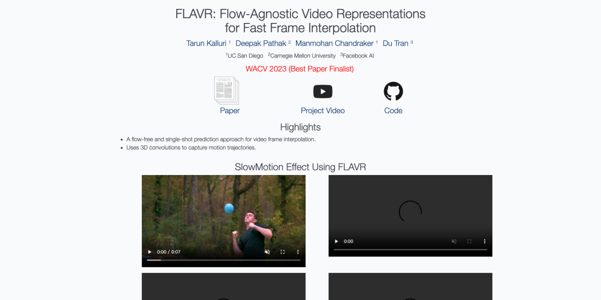 FLAVR: 快速高效的视频帧插值技术 - 懂AI