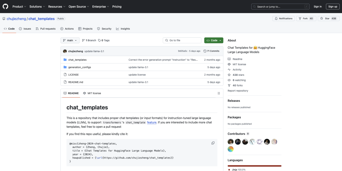 Chat Templates: 为大型语言模型打造对话模板的开源项目 - 懂AI
