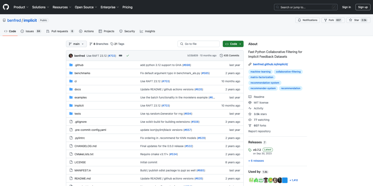 Implicit: 快速Python协同过滤算法库 - 懂AI