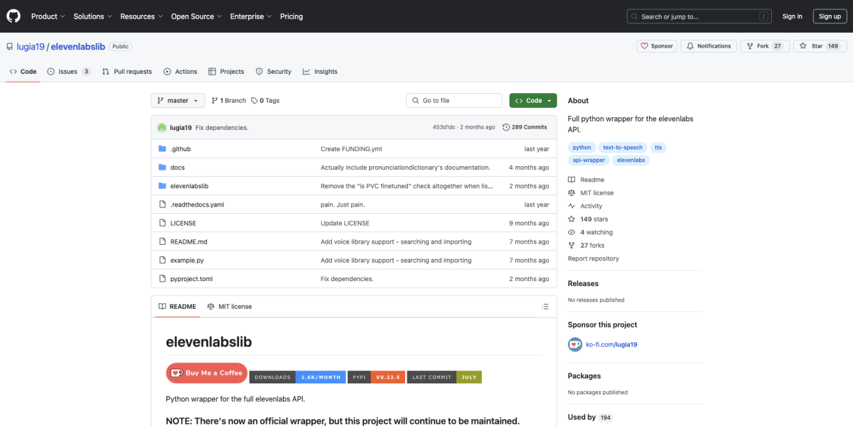 elevenlabslib: 全面的Python Wrapper for ElevenLabs API - 懂AI