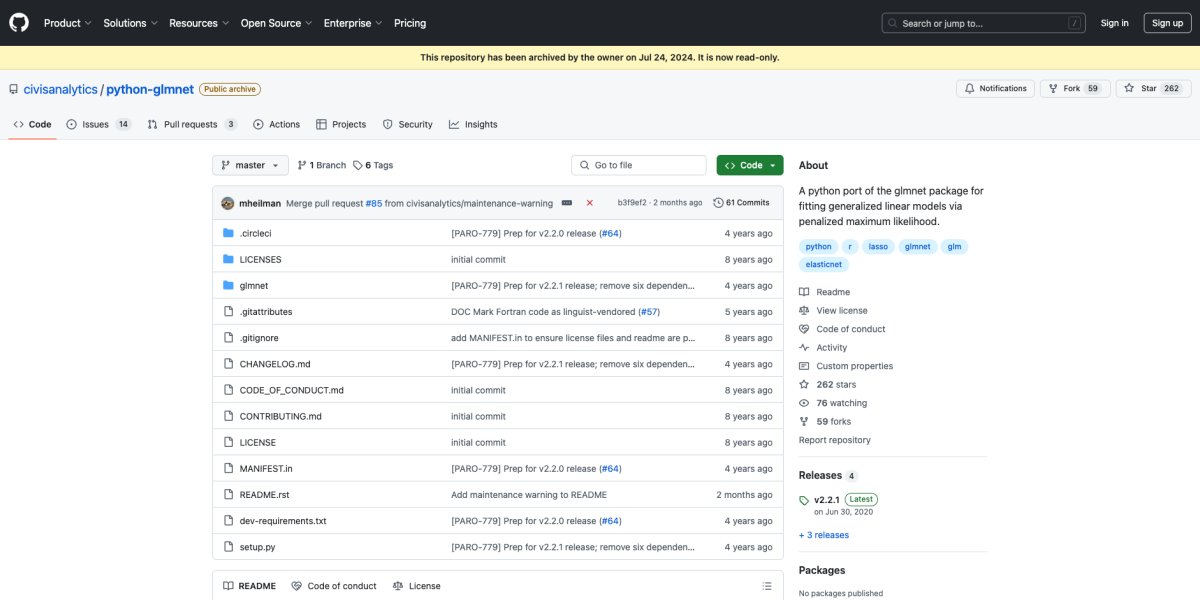 Python GLMNET: 强大的正则化广义线性模型工具包 - 懂AI