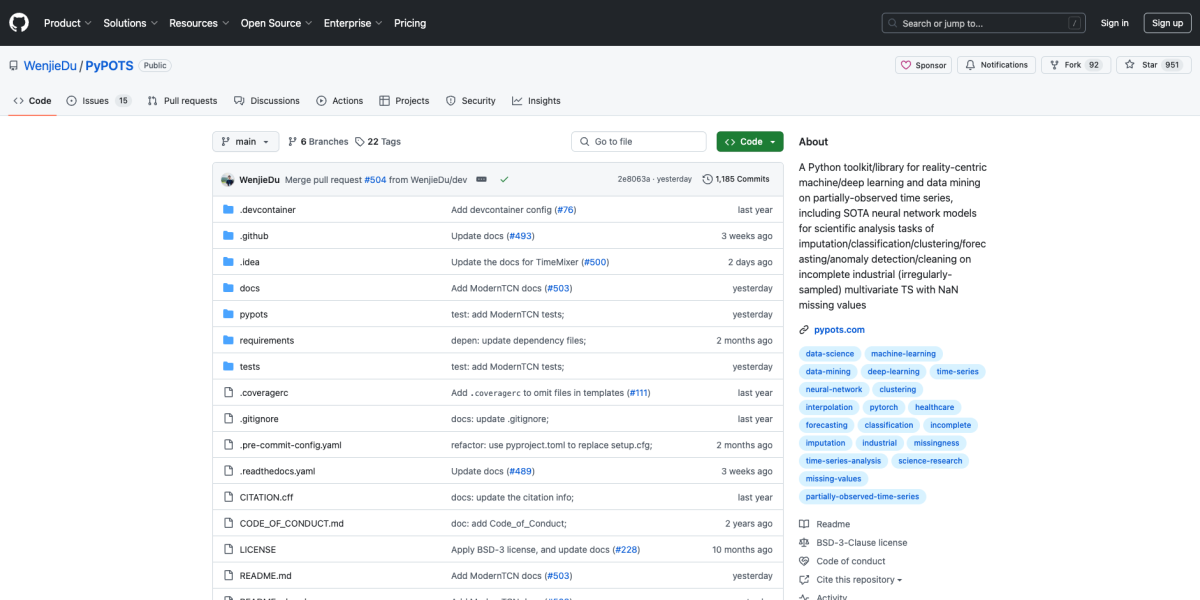 PyPOTS: 一个用于部分观测时间序列数据挖掘的Python工具箱 - 懂AI