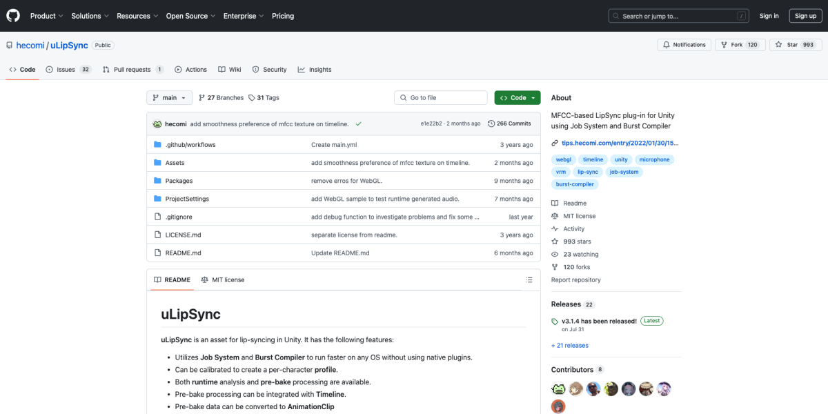 LipSync: Unity中基于MFCC的高性能唇形同步插件 - 懂AI