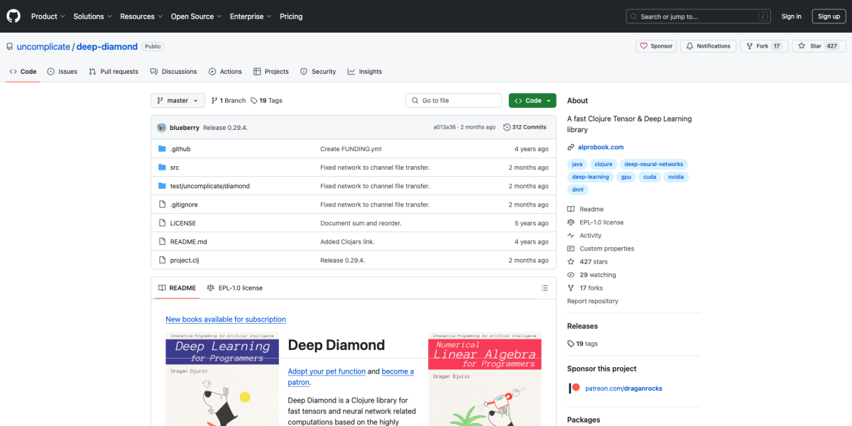 Deep Diamond: 强大的Clojure张量与深度学习库 - 懂AI