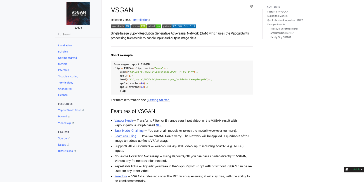 VSGAN: 基于PyTorch的VapourSynth超分辨率和图像修复模块 - 懂AI