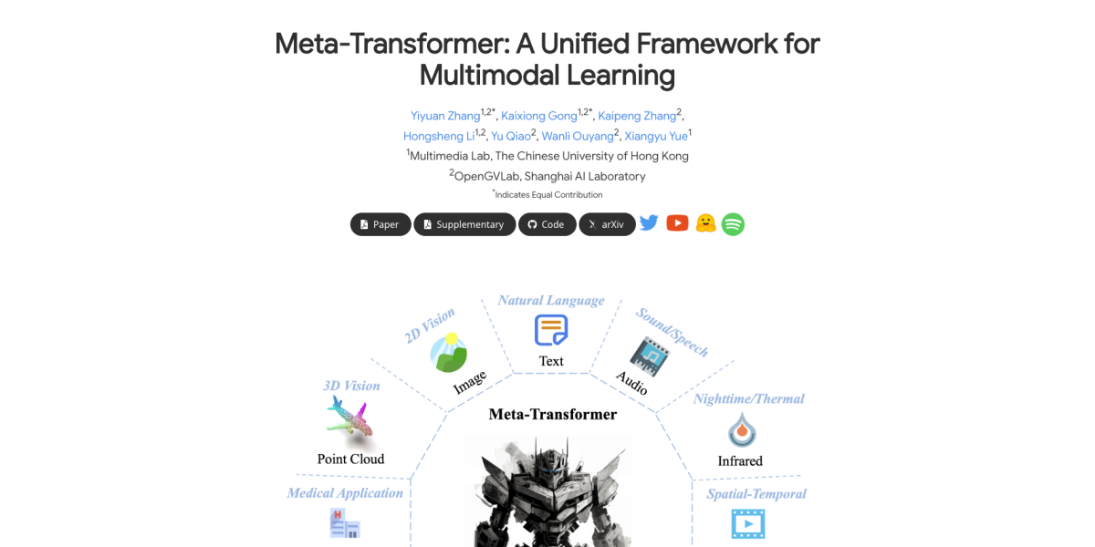 Meta-Transformer:一个统一的多模态学习框架 - 懂AI