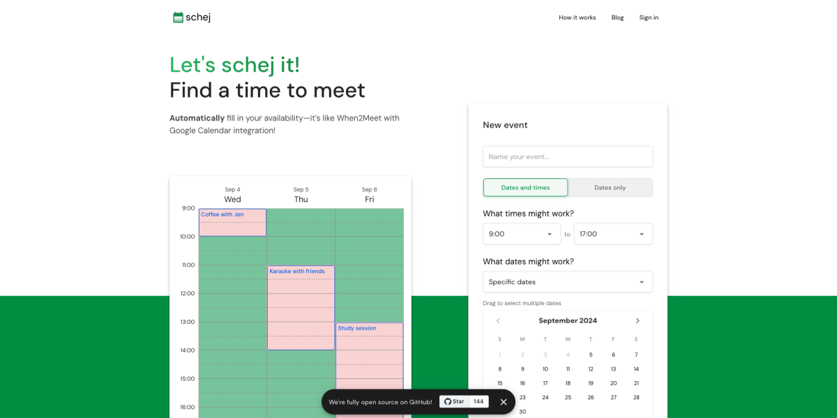 Schej: 团队会议时间协调的革新工具 - 懂AI