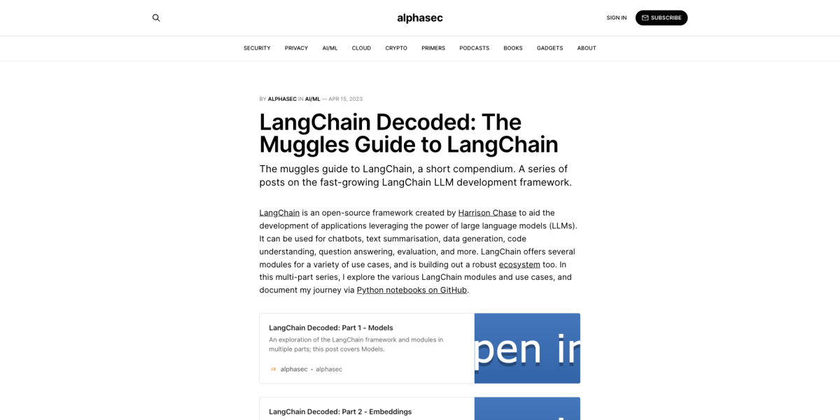 LangChain解析：探索大语言模型应用开发框架 - 懂AI