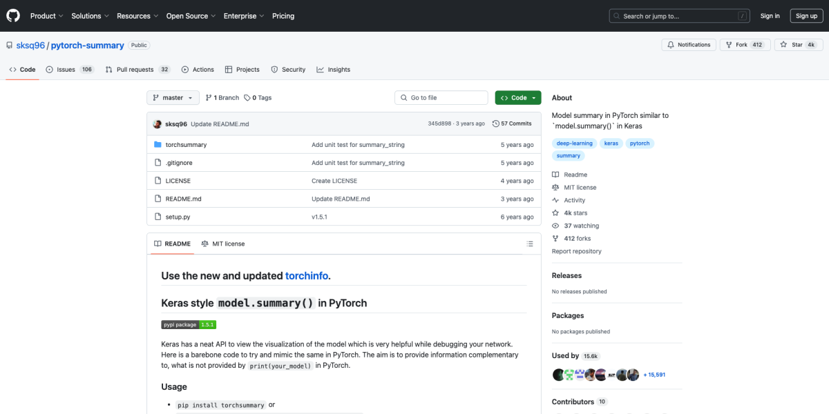 pytorch-summary学习资料汇总-一键获取PyTorch模型结构信息 - 懂AI