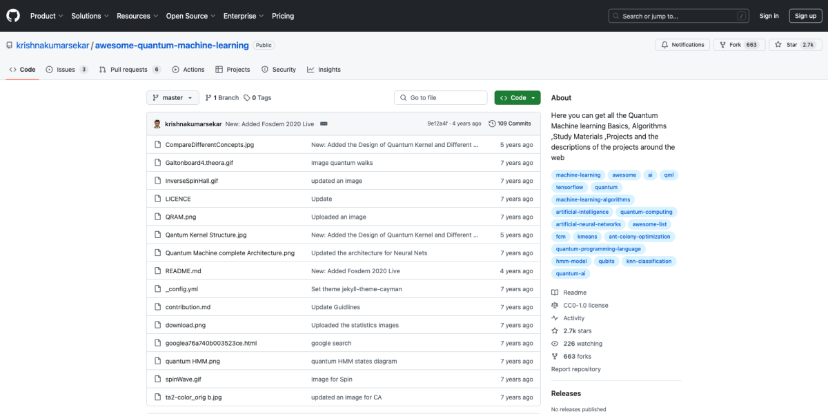 awesome-quantum-machine-learning学习资料汇总 - 量子机器学习论文和资源的精选列表 - 懂AI