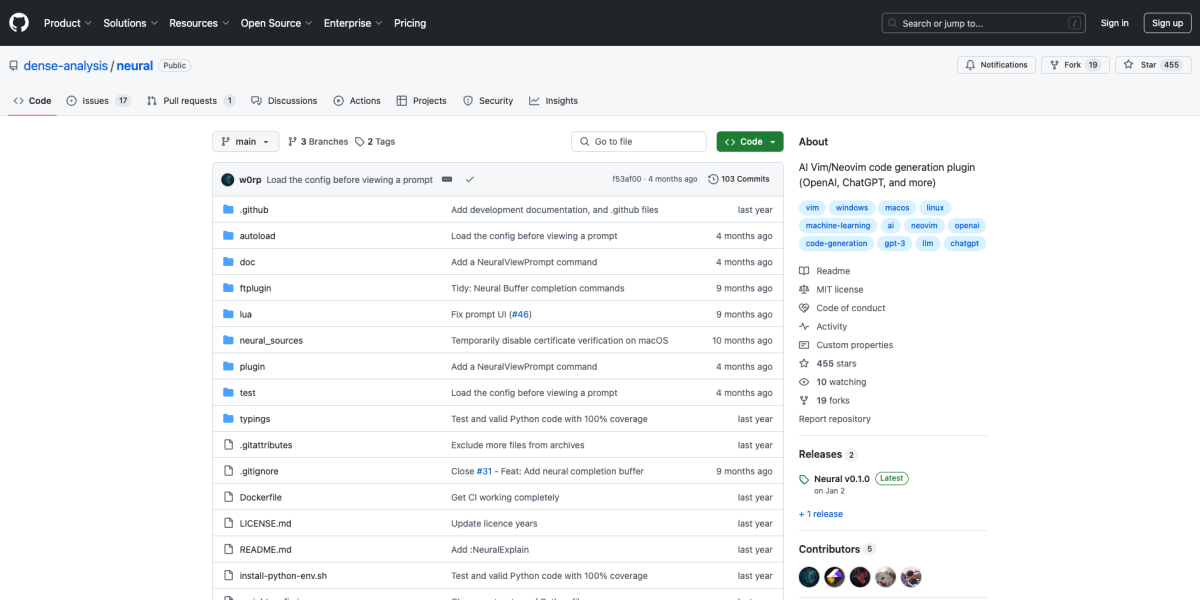 neural入门指南 - AI驱动的Vim/Neovim代码生成插件 - 懂AI