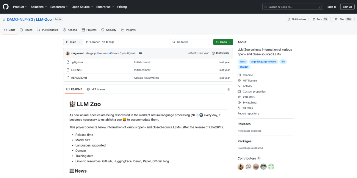 LLM-Zoo学习资源汇总 - 多样化大语言模型信息收集项目 - 懂AI