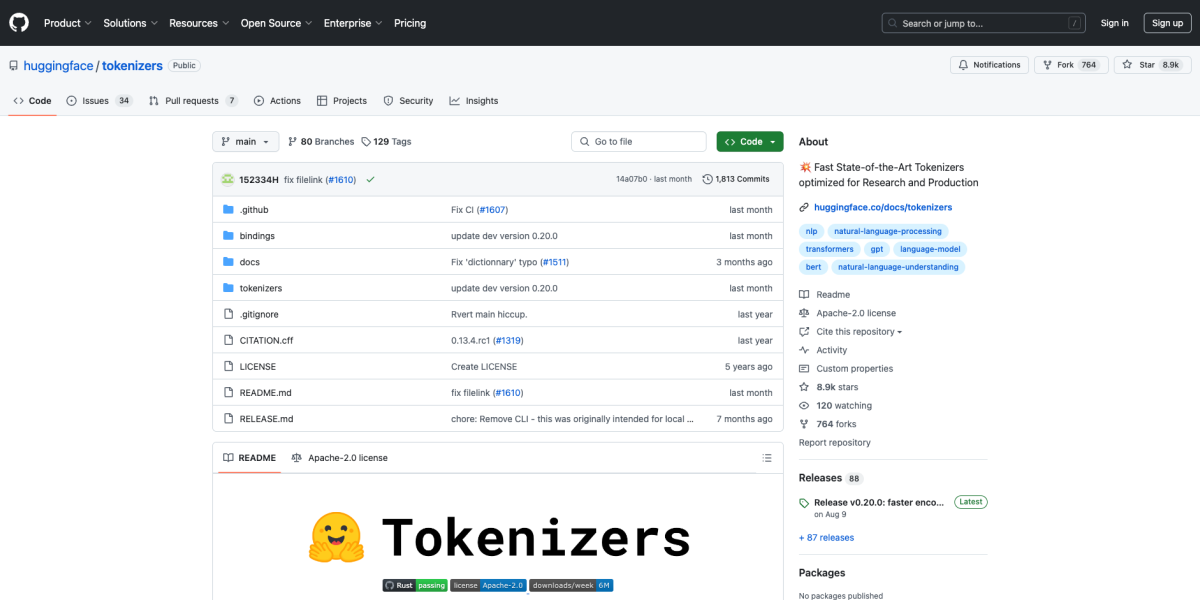 tokenizers入门学习资料 - 快速高效的文本分词库 - 懂AI